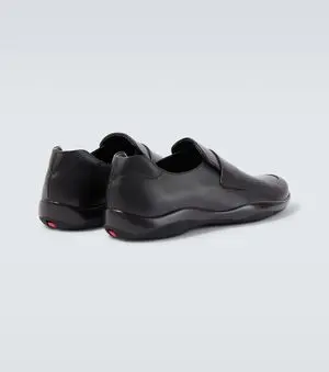 Prada Toblach Leather Penny Loafers