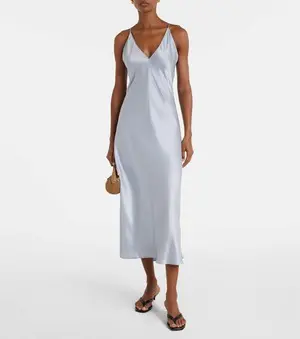 LESET Barb Satin Slip Dress