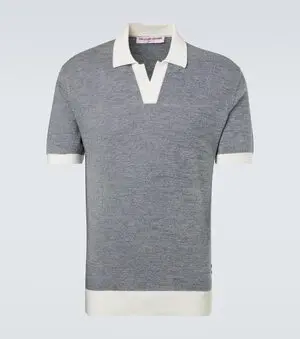 Orlebar Brown Horton Wool And Cotton Polo Shirt - Grey