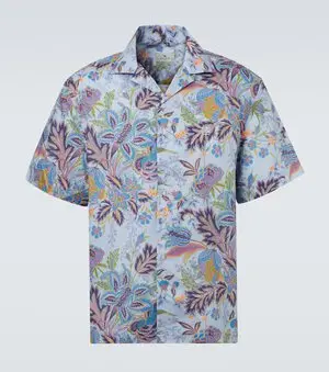 Etro Printed Cotton Poplin Bowling Shirt Multicoloured