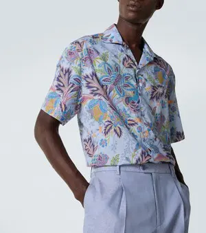 Etro Printed Cotton Poplin Bowling Shirt - Multicoloured