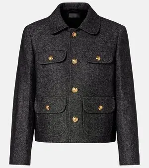 NILI LOTAN Chamonix Cotton And Wool-blend Jacket - Grey