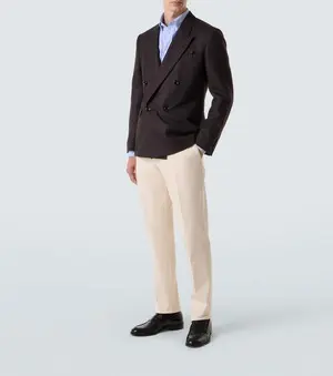 LARDINI Cotton-blend Straight Pants
