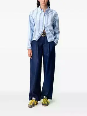 Claudie Pierlot Oversized Striped Cotton Shirt