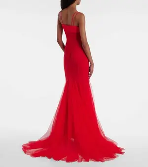 David Koma Satin And Tulle Gown