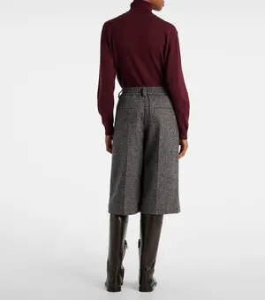 Brunello Cucinelli Herringbone Wool-blend Shorts