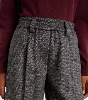 Brunello Cucinelli Herringbone Wool-blend Shorts