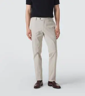 LARDINI Cotton-blend Slim Pants - Grey