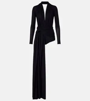 Balenciaga Asymmetric Draped Minidress - Black