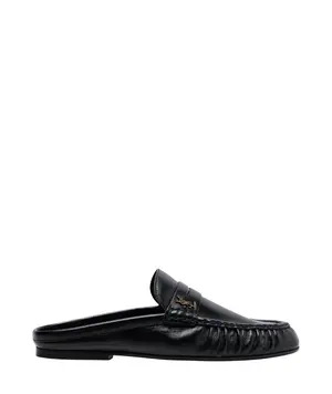 Saint Laurent Le Loafer Leather Mules - Black