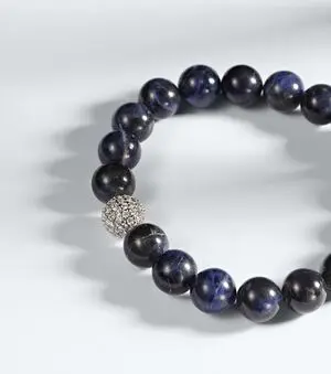 SYDNEY EVAN 14kt White Diamond Beaded Bracelet