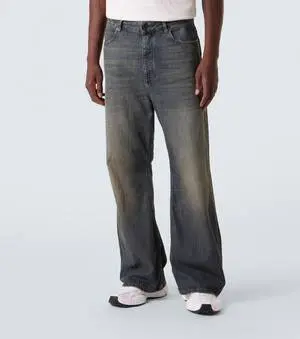 Balenciaga Faded Wide-leg Jeans