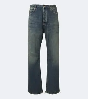 Balenciaga Faded Wide-leg Jeans - Blue