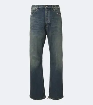 Balenciaga Faded Wide-leg Jeans - Blue