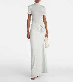 Christopher Esber Fusion Ruched Gown - Green