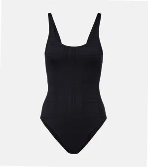 TOTEME Toteme Monogram Jersey One-Piece Swimsuit Black