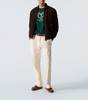 Ralph Lauren Purple Label Logo Cotton And Cashmere Sweatshirt