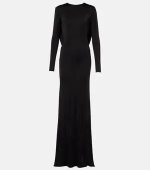 THE NEW ARRIVALS ILKYAZ OZEL Roisin Draped Open-back Gown - Black