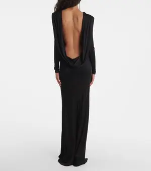 THE NEW ARRIVALS ILKYAZ OZEL Roisin Draped Open-back Gown