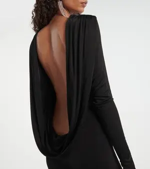 THE NEW ARRIVALS ILKYAZ OZEL Roisin Draped Open-back Gown