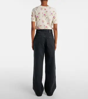 Loewe Anagram Wide-leg Jeans - Black