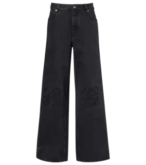 Loewe Anagram Wide-leg Jeans - Black