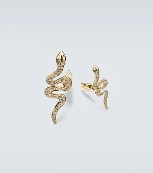 SYDNEY EVAN Snake 14kt Cufflinks With Diamonds - Gold