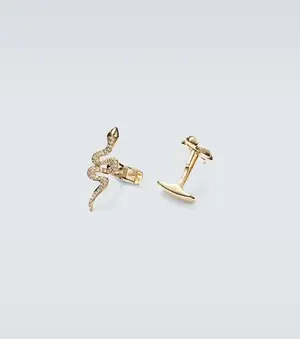 SYDNEY EVAN Snake 14kt Cufflinks With Diamonds