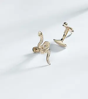 SYDNEY EVAN Snake 14kt Cufflinks With Diamonds