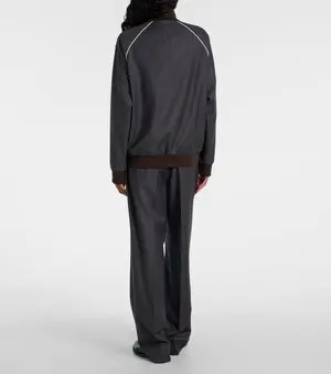 Miu Miu Pinstripe Virgin Wool Blouson - Grey