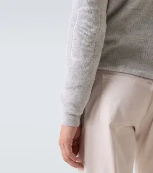 Canali Waffle-knit Wool And Cashmere Turtleneck Sweater - Grey