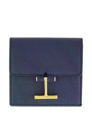 TOM FORD Tara Logo-clasp Grain-leather Cardholder - Blue