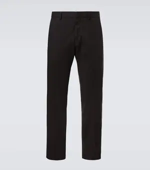 Zegna Cotton-blend Slim Trousers - Black