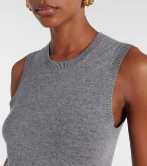 NILI LOTAN May Knitted Cashmere Tank Top - Grey