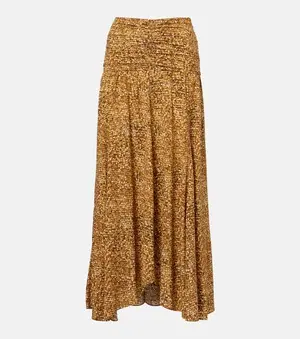 Isabel Marant Syana Printed Silk-blend Maxi Skirt - Beige