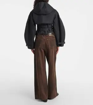 GANNI Belted Cropped Cotton Jacket