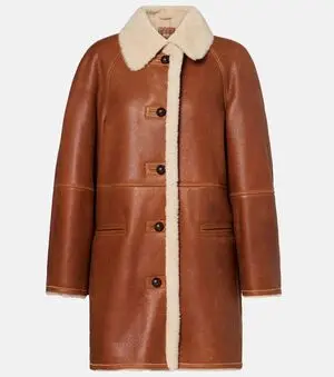 Isabel Marant Étoile Berthie Shearling-trimmed Leather Coat
