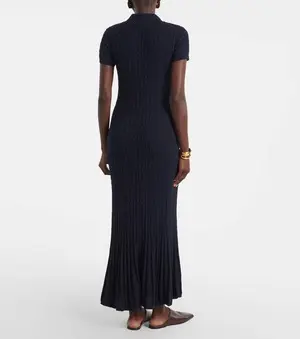 Polo Ralph Lauren Ribbed-knit Cotton-blend Polo Dress