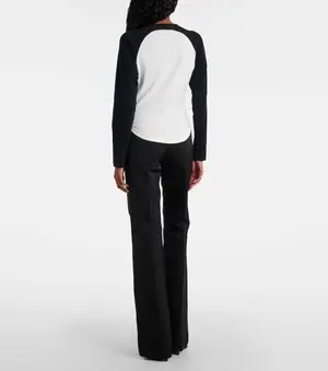 COURREGES Circle Contrast Cotton Jersey T-shirt