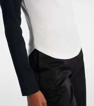 COURREGES Circle Contrast Cotton Jersey T-shirt
