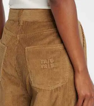 Miu Miu Cotton Corduroy Wide-leg Trousers