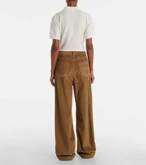 Miu Miu Cotton Corduroy Wide-leg Trousers