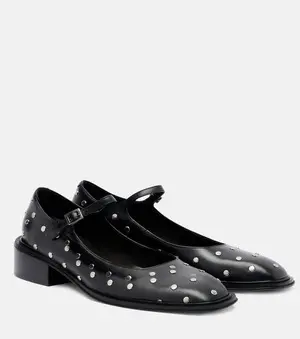 SOULIERS MARTINEZ Penelope Leather Mary Jane Pumps