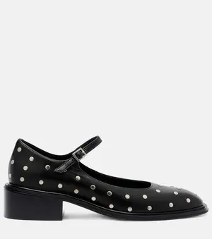 SOULIERS MARTINEZ Penelope Leather Mary Jane Pumps