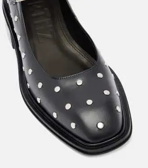 SOULIERS MARTINEZ Penelope Leather Mary Jane Pumps
