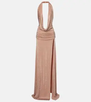 THE NEW ARRIVALS ILKYAZ OZEL Tanit Embellished Gown - Pink