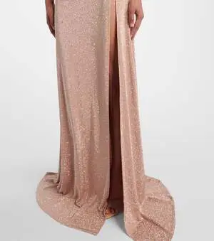 THE NEW ARRIVALS ILKYAZ OZEL Tanit Embellished Gown - Pink