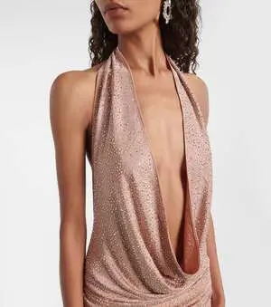 THE NEW ARRIVALS ILKYAZ OZEL Tanit Embellished Gown - Pink