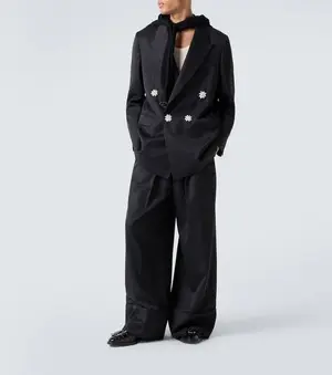 Simone Rocha Embellished Double-breasted Blazer
