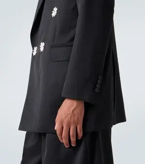 Simone Rocha Embellished Double-breasted Blazer
